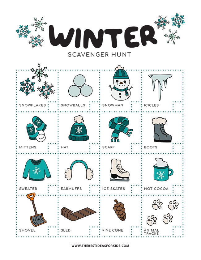Winter Scavenger Hunt (Free Printable) - The Best Ideas for Kids