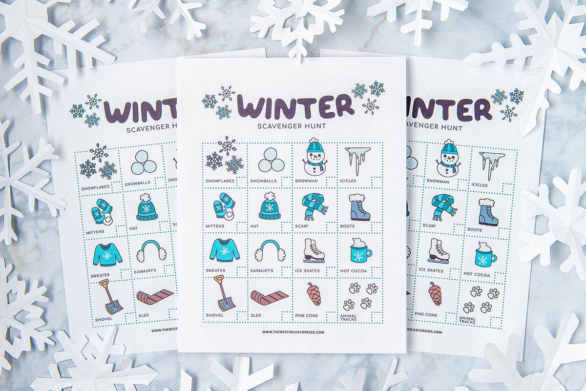 Outdoor Winter Scavenger Hunt Ideas