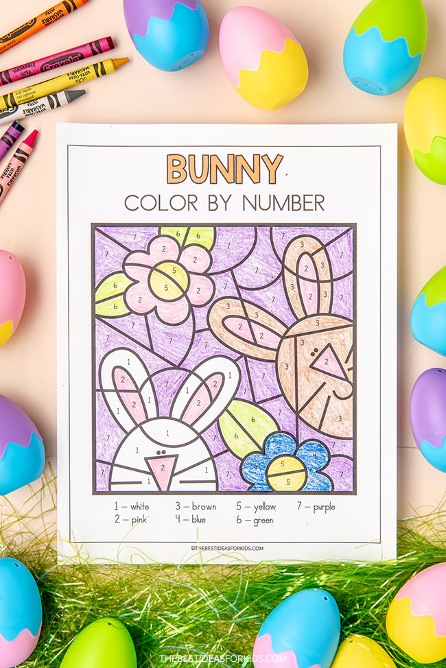 Bunny Color by Number (Free Printables) - The Best Ideas for Kids