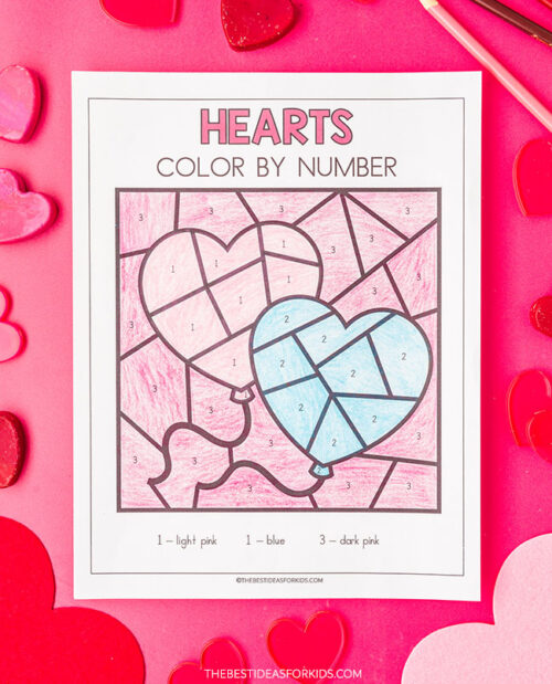 Heart Color by Number (Free Printables) - The Best Ideas for Kids