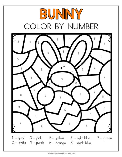 Bunny Color by Number (Free Printables) - The Best Ideas for Kids