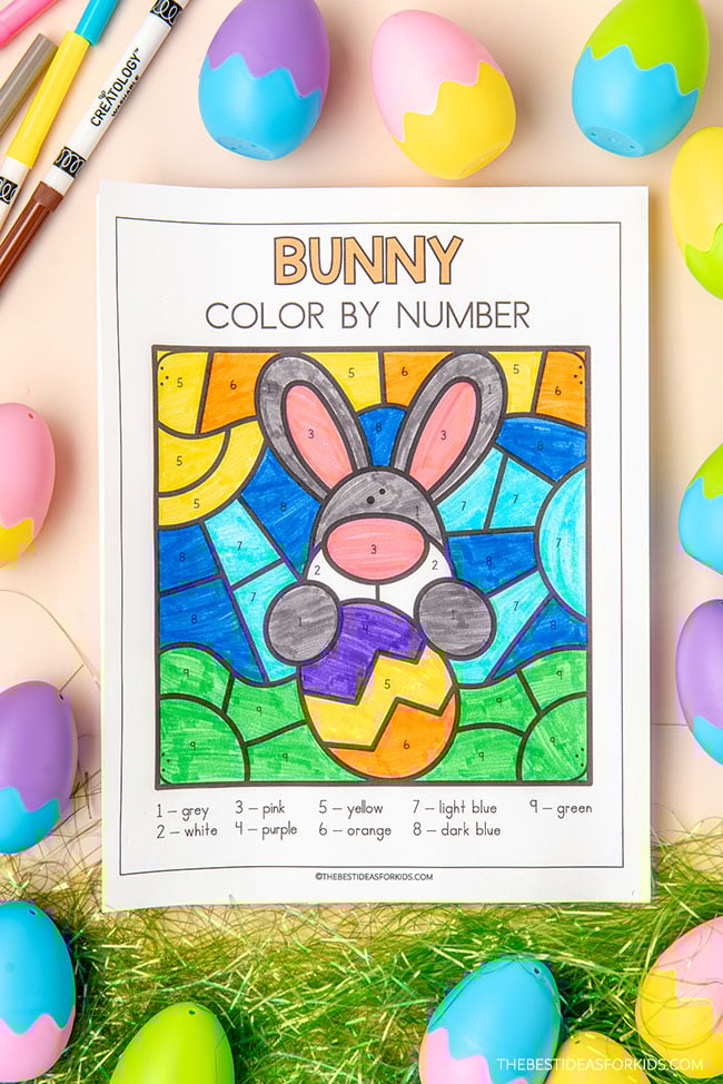 Bunny Color by Number (Free Printables) - The Best Ideas for Kids