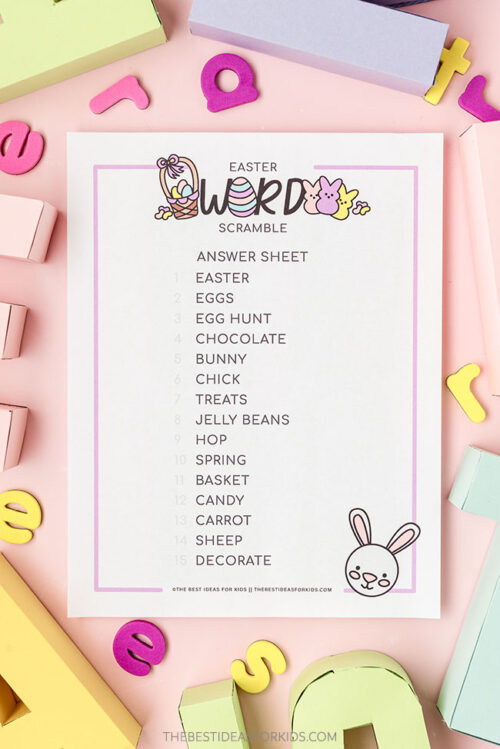 Easter Word Scramble (Free Printable) - The Best Ideas for Kids