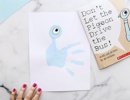 Mo Willems-Inspired Handprint Pigeon Craft - The Best Ideas for Kids