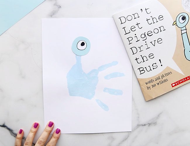 Mo Willems-Inspired Handprint Pigeon Craft - The Best Ideas for Kids