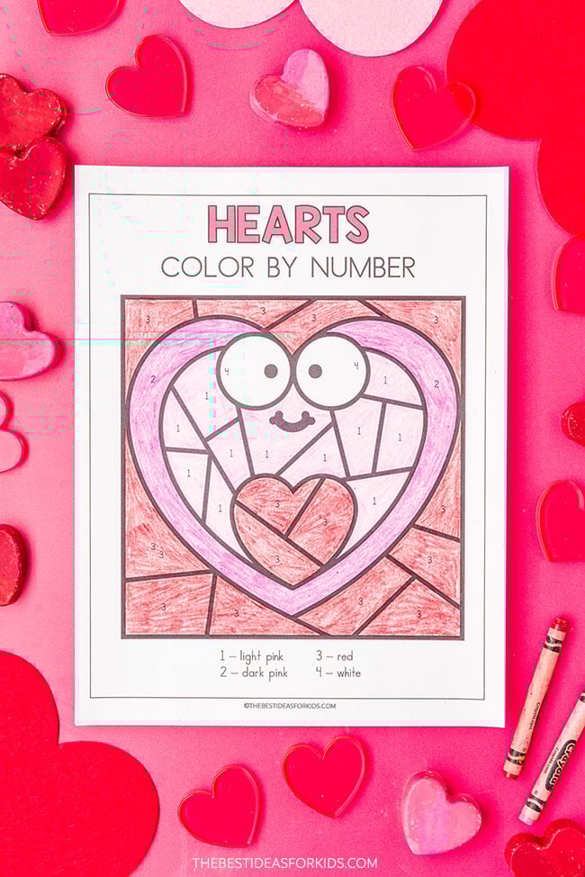 Heart Color by Number (Free Printables) - The Best Ideas for Kids