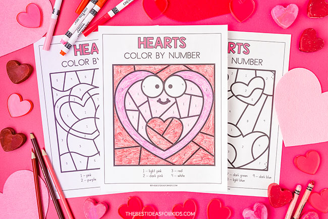 Heart Color by Number (Free Printables) - The Best Ideas for Kids