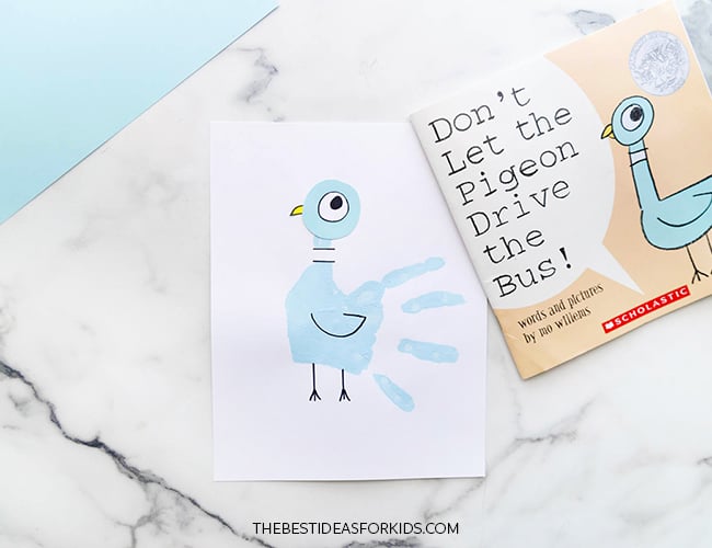 Mo Willems-Inspired Handprint Pigeon Craft - The Best Ideas for Kids