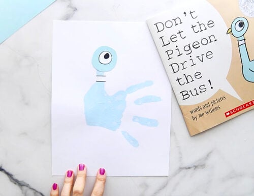 Mo Willems-Inspired Handprint Pigeon Craft - The Best Ideas for Kids