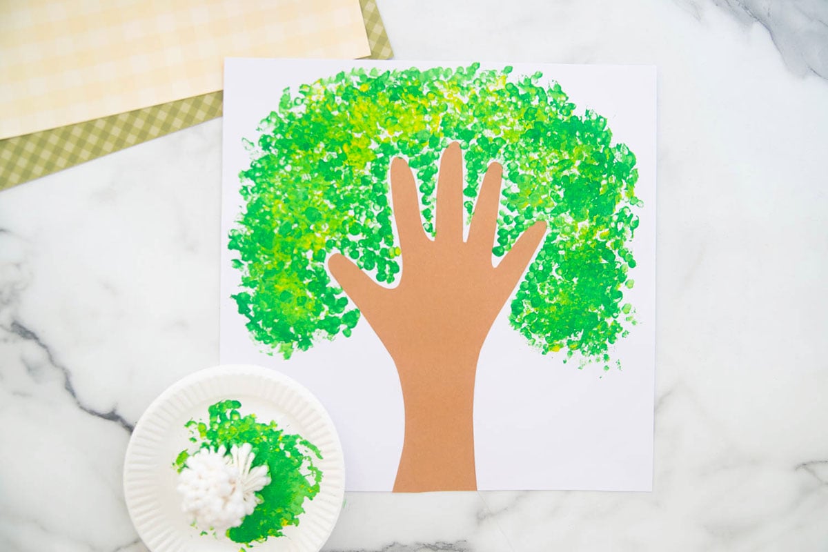 Q-Tip Painted Handprint Tree - The Best Ideas for Kids