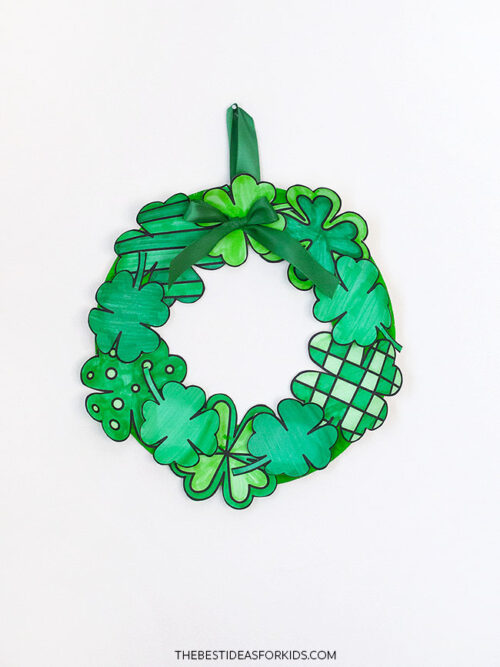 St Patrick’s Day Paper Plate Wreath (Free Printable) - The Best Ideas ...