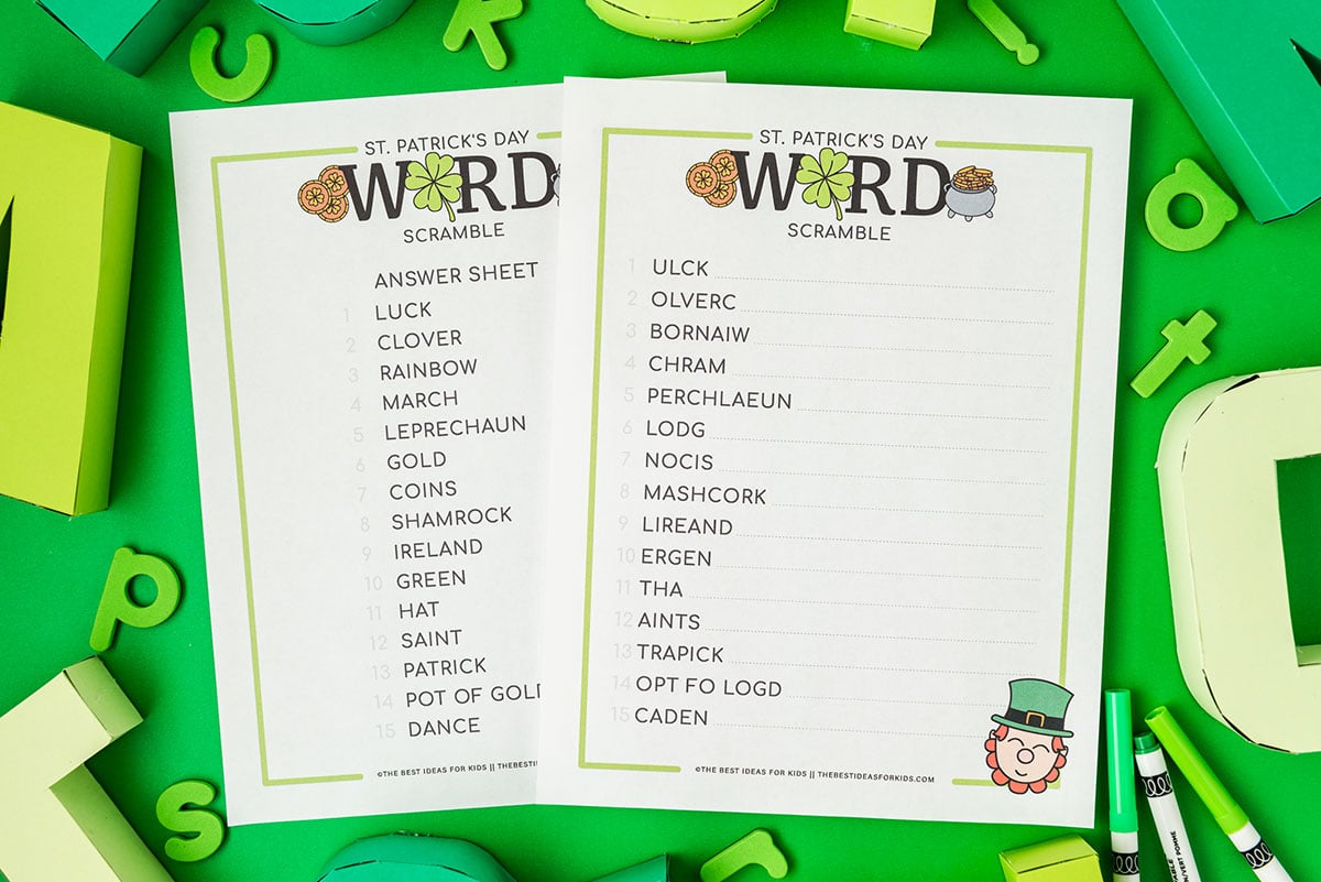 St Patrick's Day Word Scramble (Free Printable) - The Best Ideas for Kids
