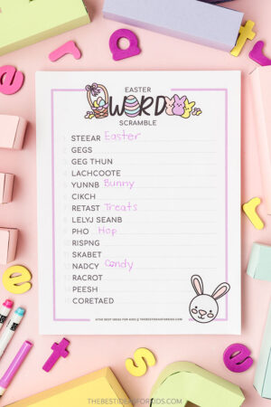 Easter Word Scramble (Free Printable) - The Best Ideas for Kids
