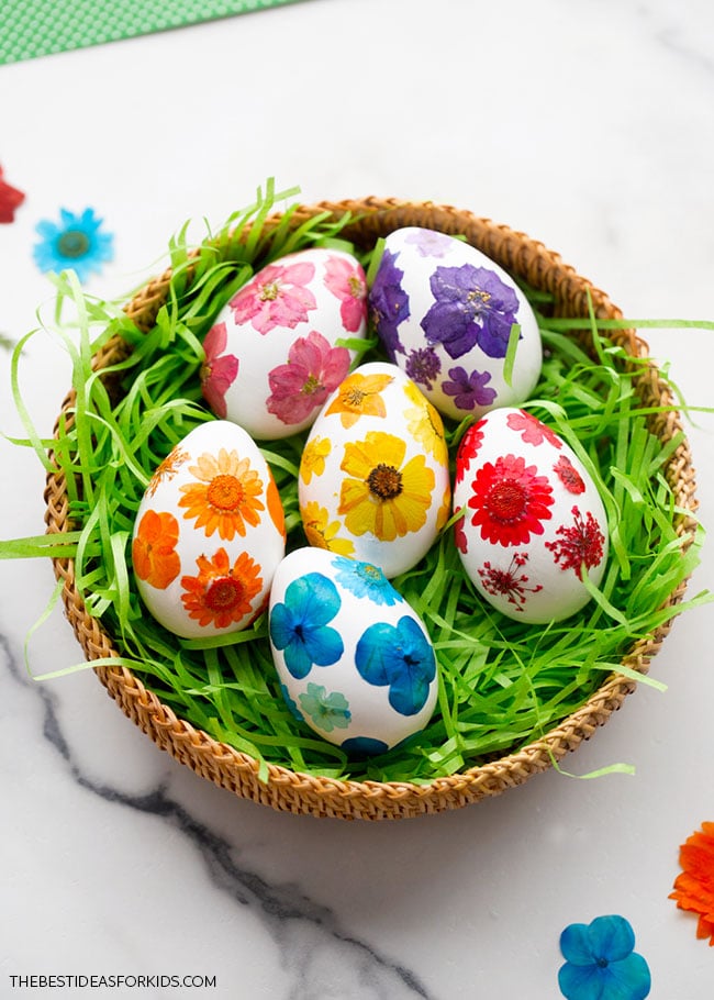 Pressed Flower Easter Eggs - The Best Ideas for Kids