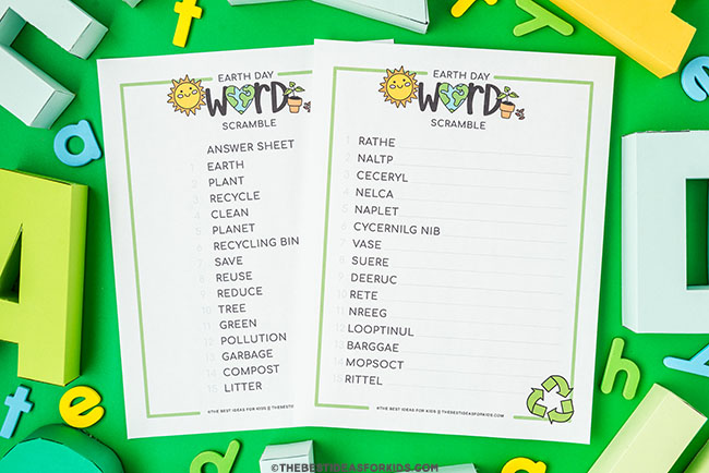 Earth Day Word Scramble (Free Printable) - The Best Ideas for Kids