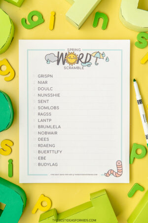 Spring Word Scramble (Free Printable) - The Best Ideas for Kids