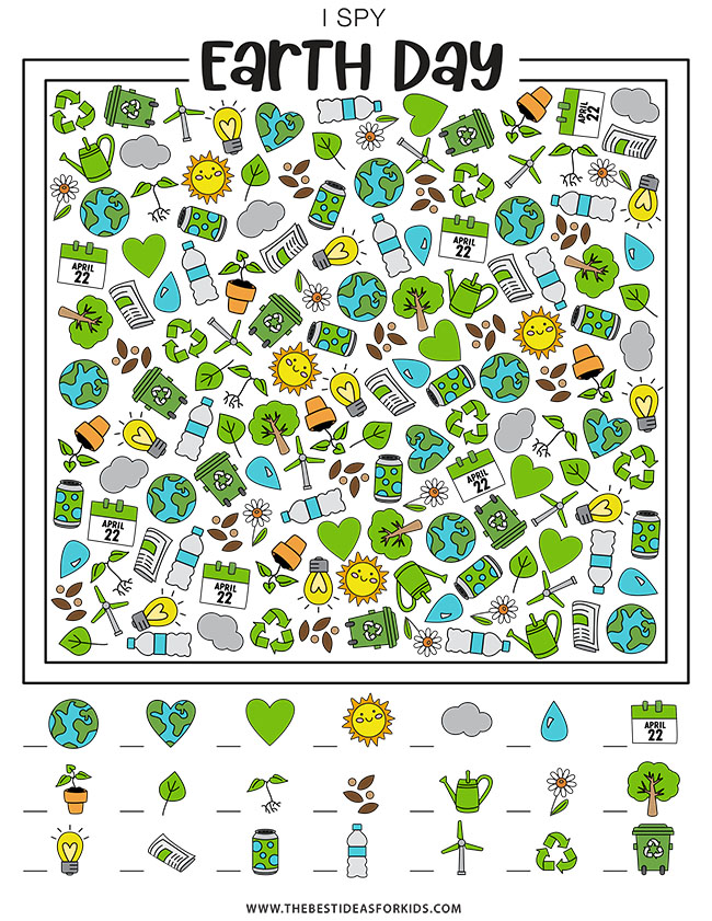 Earth Day I Spy (Free Printables) - The Best Ideas for Kids