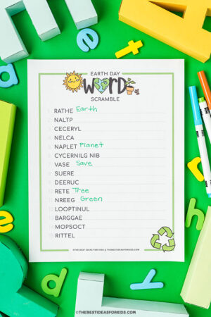 Earth Day Word Scramble (Free Printable) - The Best Ideas for Kids