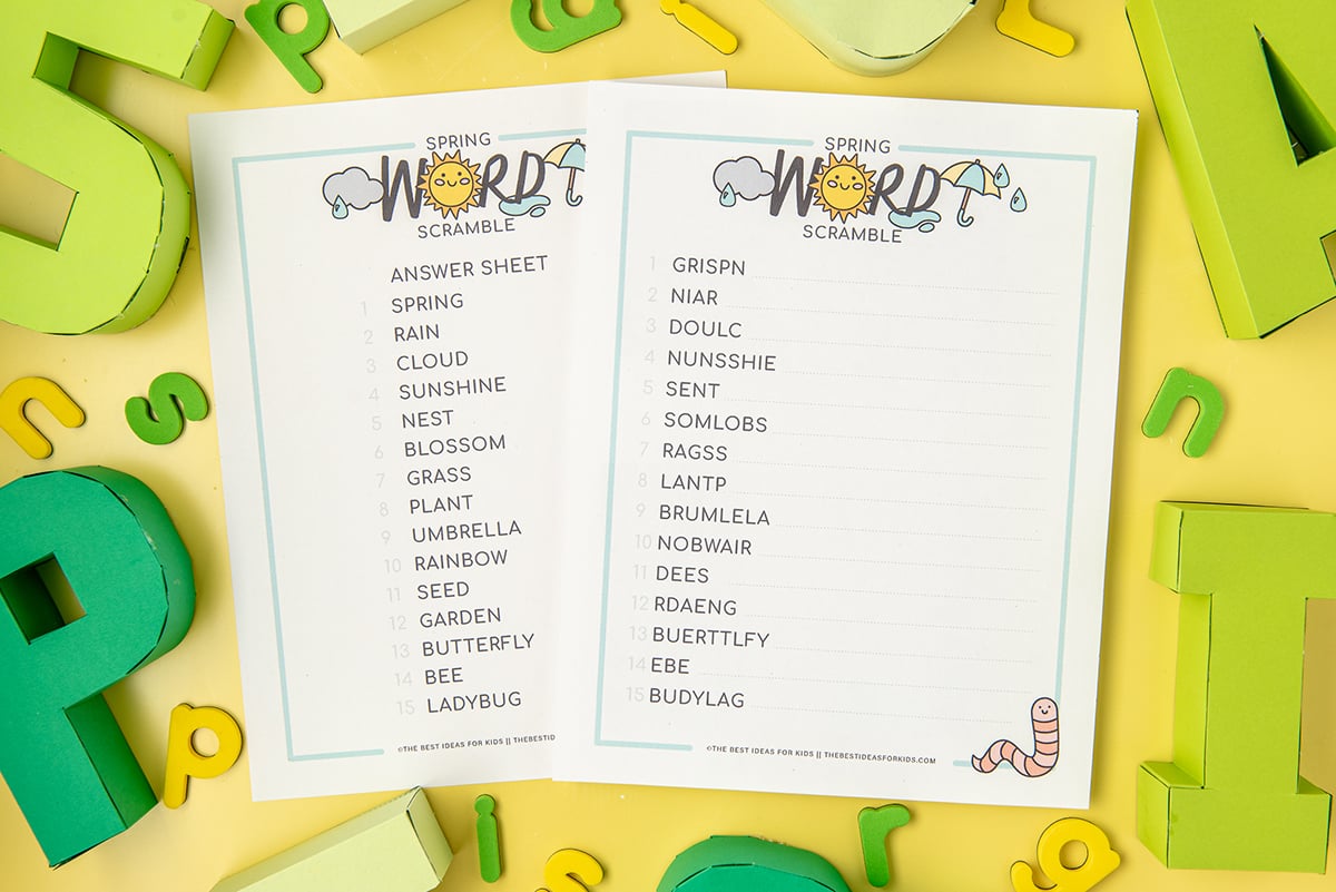 Spring Word Scramble (Free Printable) - The Best Ideas for Kids