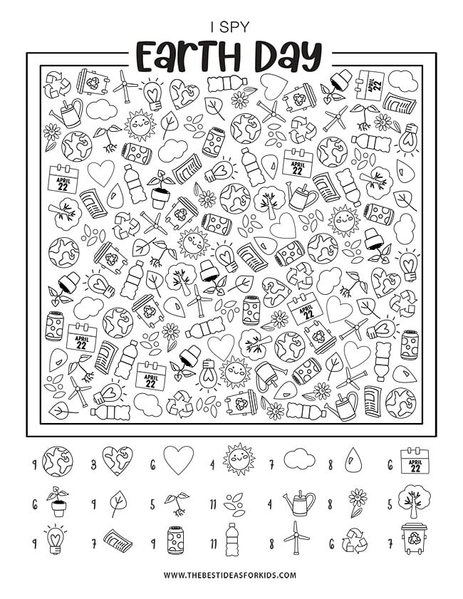 Earth Day I Spy (Free Printables) - The Best Ideas for Kids