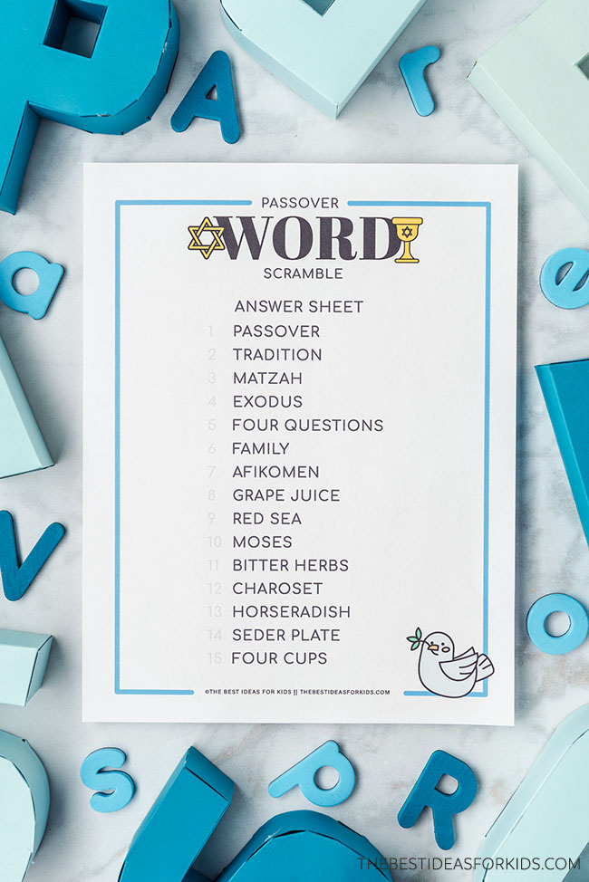 Passover Word Scramble (Free Printable) - The Best Ideas for Kids