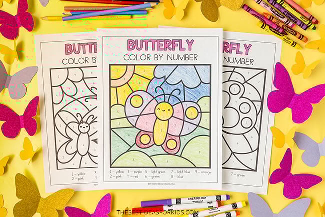 Butterfly Color By Number (Free Printables) - The Best Ideas for Kids