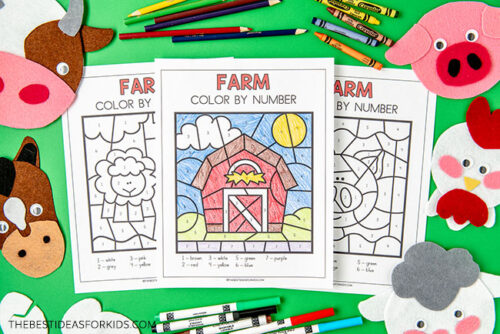 Farm Color By Number (Free Printables) - The Best Ideas for Kids