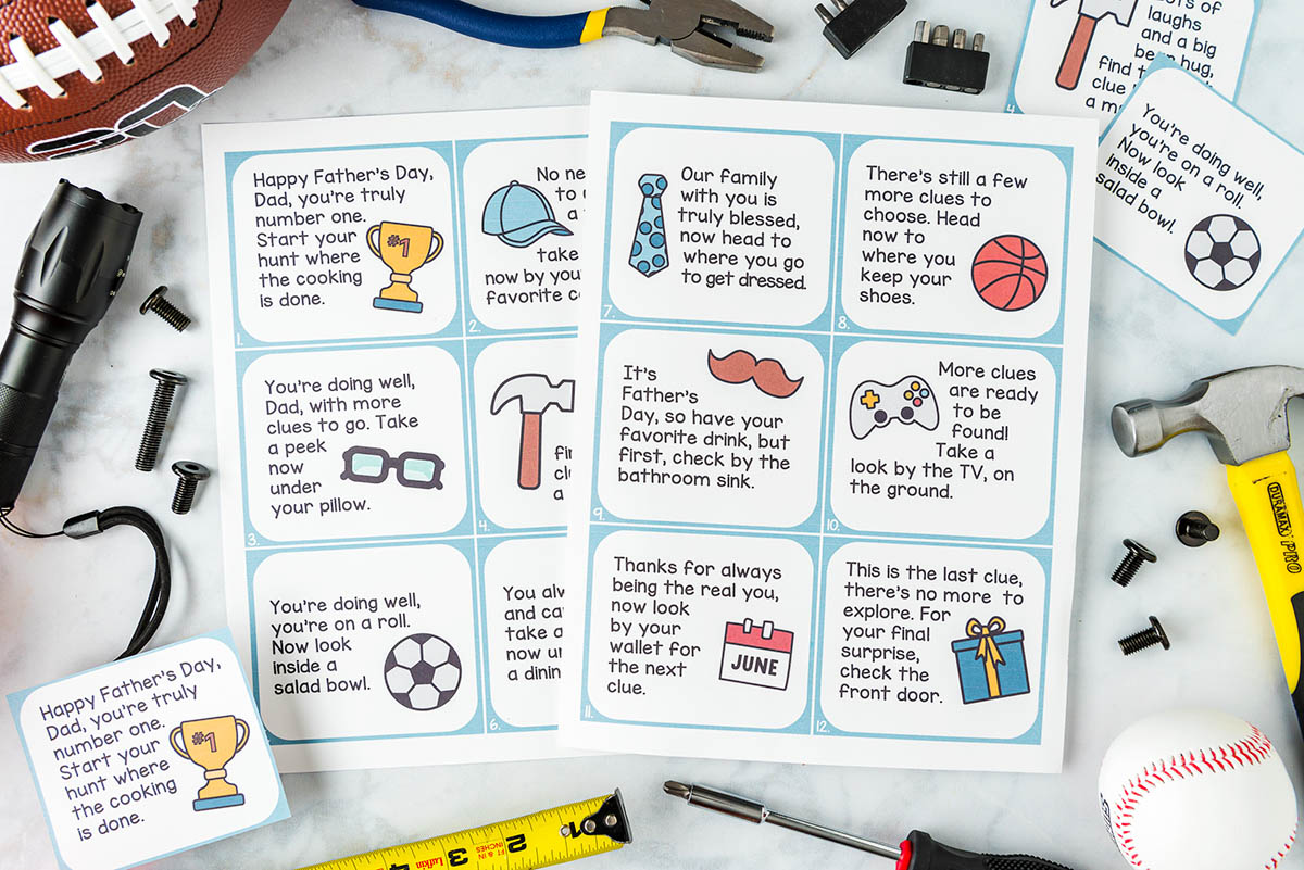 Father's Day Scavenger Hunt (Free Printable) - The Best Ideas for Kids