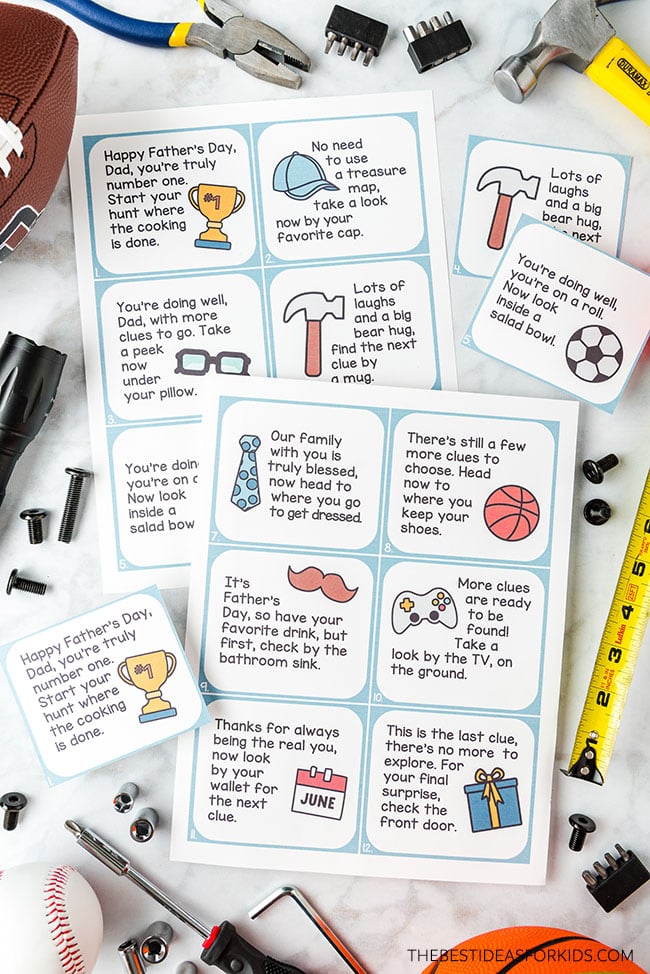 Father's Day Scavenger Hunt (Free Printable) - The Best Ideas for Kids