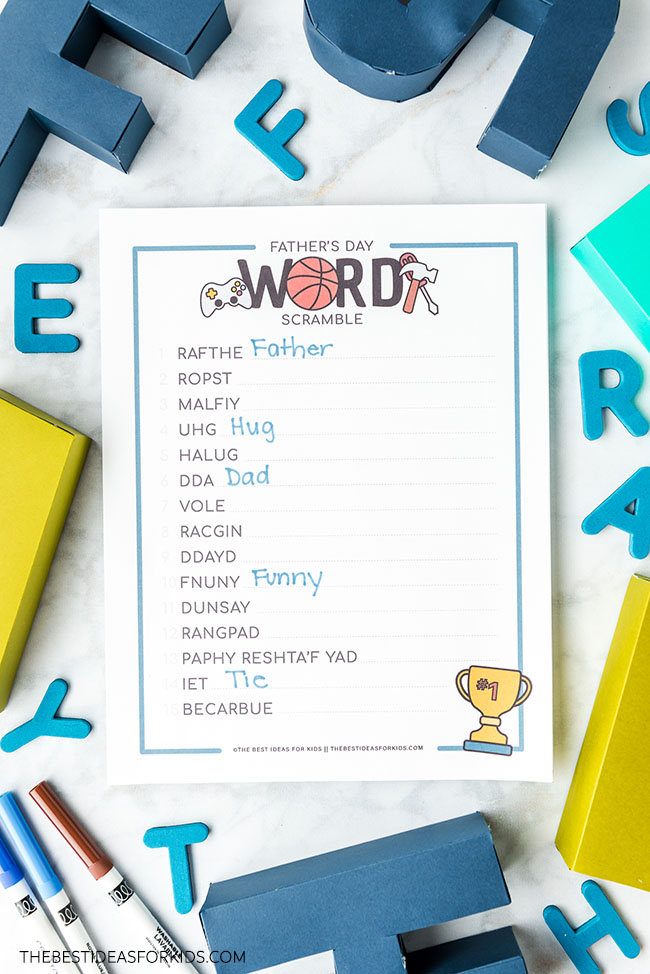 Father's Day Word Scramble (Free Printable) - The Best Ideas for Kids