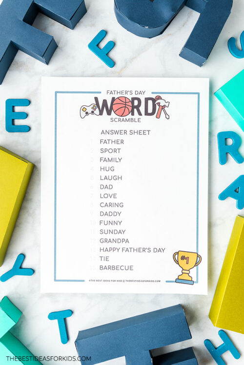 Father's Day Word Scramble (Free Printable) - The Best Ideas for Kids