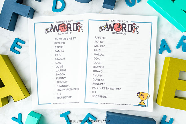 Father's Day Word Scramble (Free Printable) - The Best Ideas for Kids