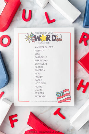 4th of July Word Scramble (Free Printable) - The Best Ideas for Kids