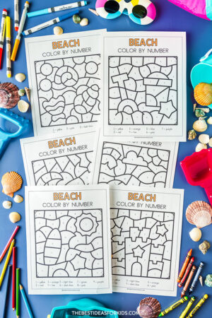 Beach Color By Number (Free Printables) - The Best Ideas for Kids