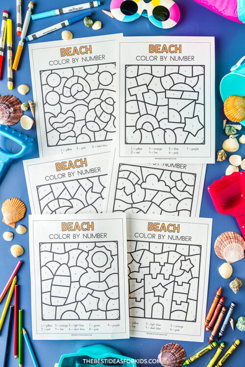Beach Color By Number (Free Printables) - The Best Ideas for Kids