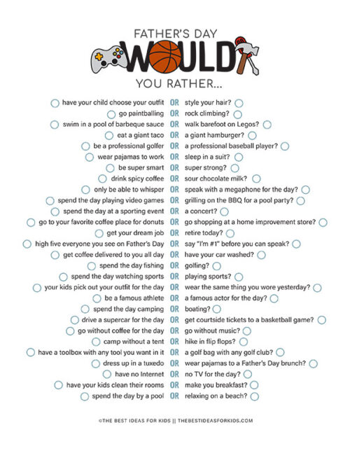 50+ Father's Day Would You Rather - The Best Ideas for Kids