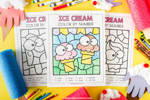 Ice Cream Color By Number (Free Printables) - The Best Ideas for Kids