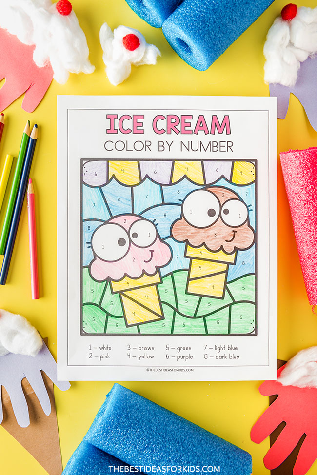 Ice Cream Color By Number (Free Printables) - The Best Ideas for Kids