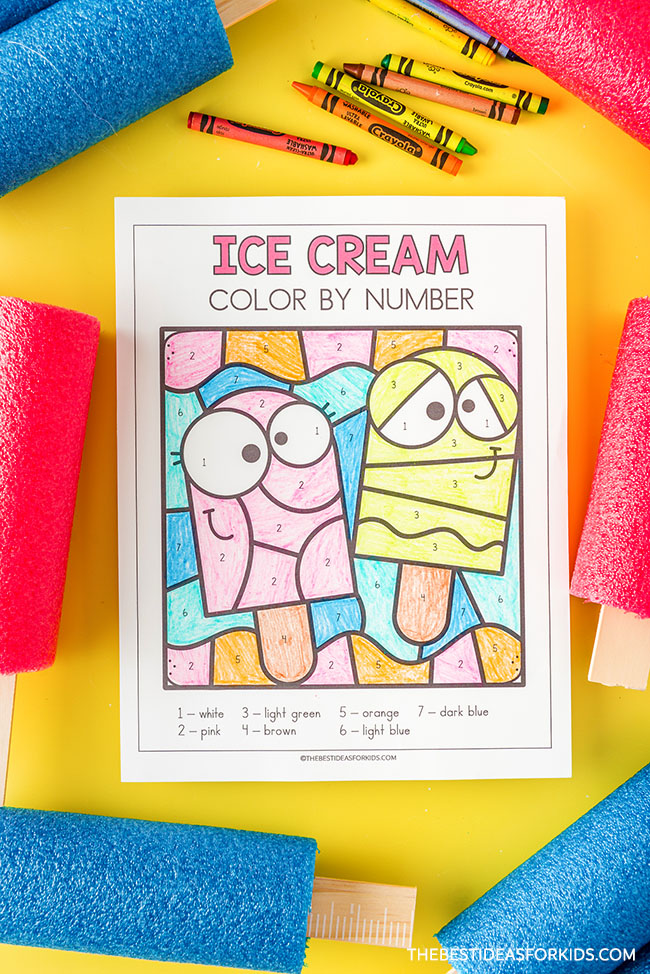Ice Cream Color By Number (Free Printables) - The Best Ideas for Kids