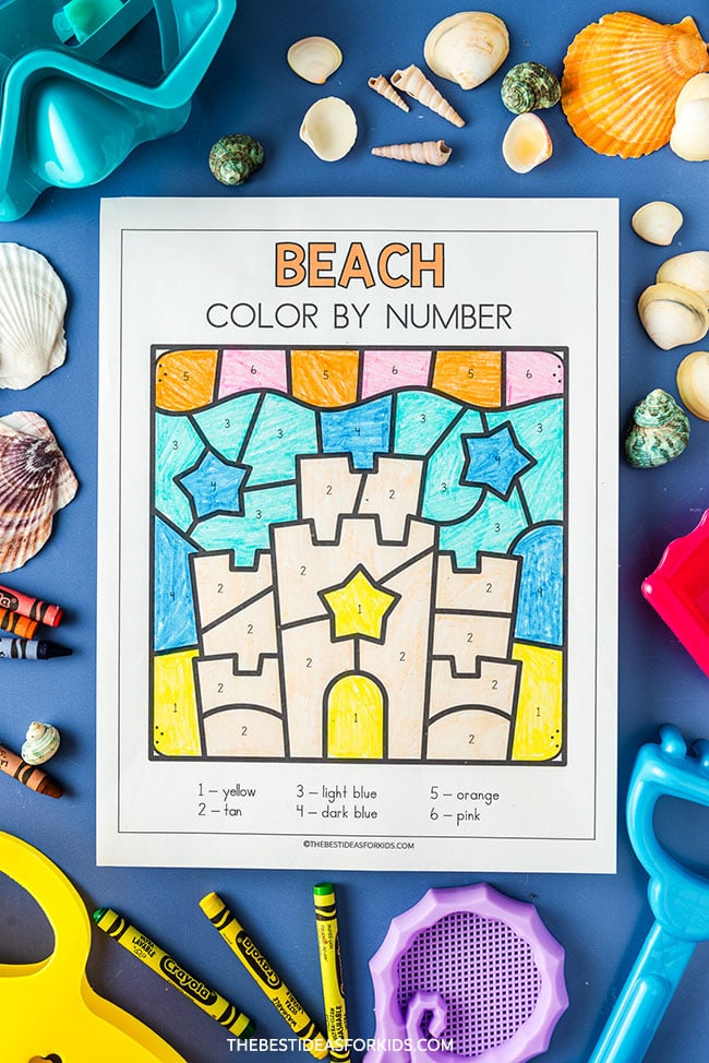 Beach Color By Number (Free Printables) - The Best Ideas for Kids