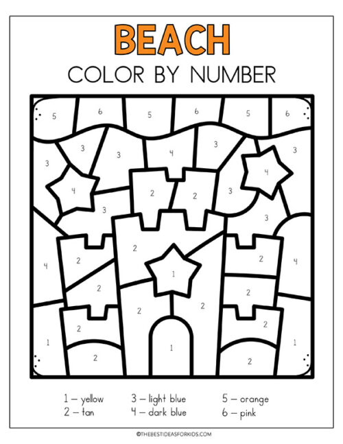 Beach Color By Number (Free Printables) - The Best Ideas for Kids