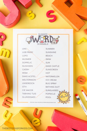 Summer Word Scramble (Free Printable) - The Best Ideas for Kids