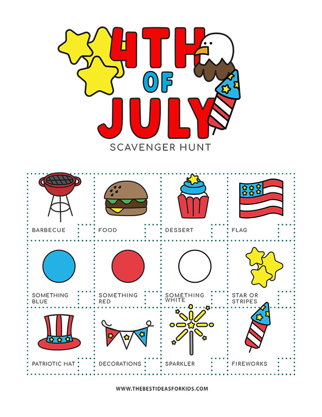 4th of July Scavenger Hunt (Free Printables) - The Best Ideas for Kids