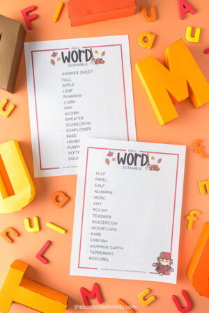 Fall Word Scramble - The Best Ideas for Kids