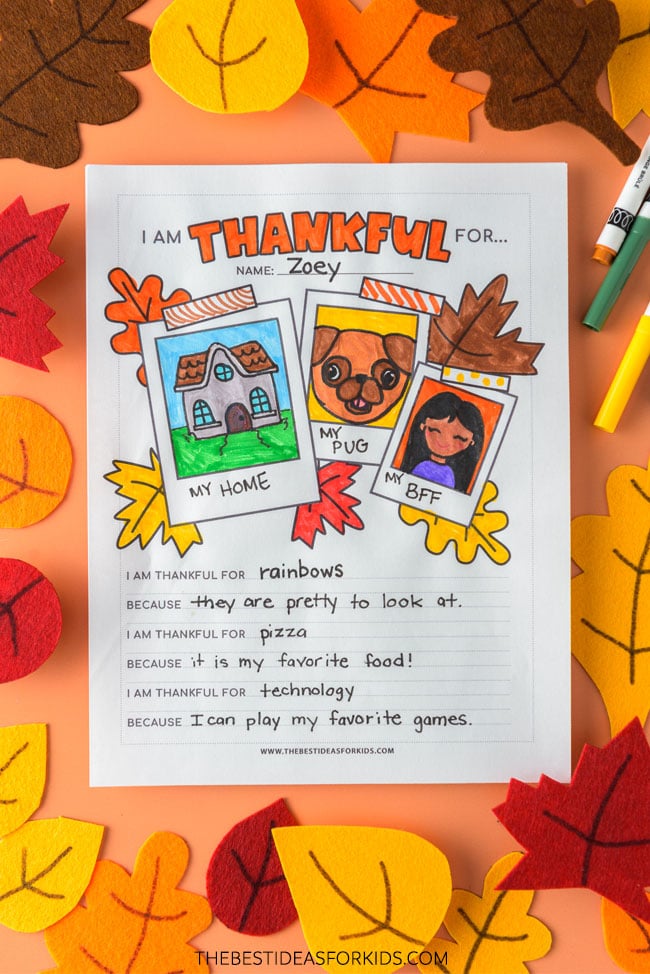 I Am Thankful For Printable - The Best Ideas for Kids
