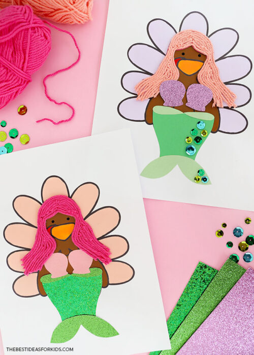 Mermaid Turkey Disguise (Free Template) - The Best Ideas for Kids