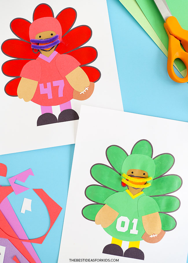 Football Player Turkey Disguise (Free Template) - The Best Ideas for Kids