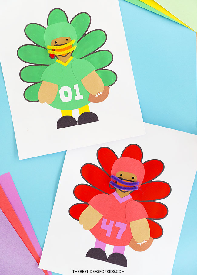 Football Player Turkey Disguise (Free Template) - The Best Ideas for Kids