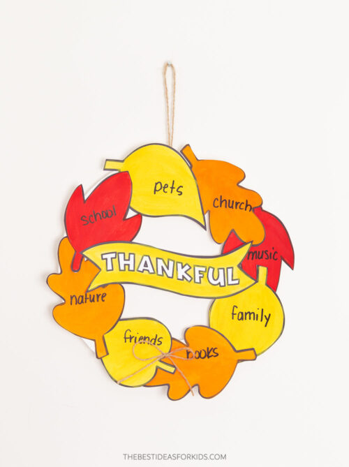 Thankful Wreath Craft (Free Printable) - The Best Ideas for Kids
