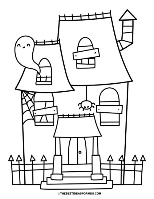 Haunted House Coloring Pages (Free Printables) - The Best Ideas for Kids